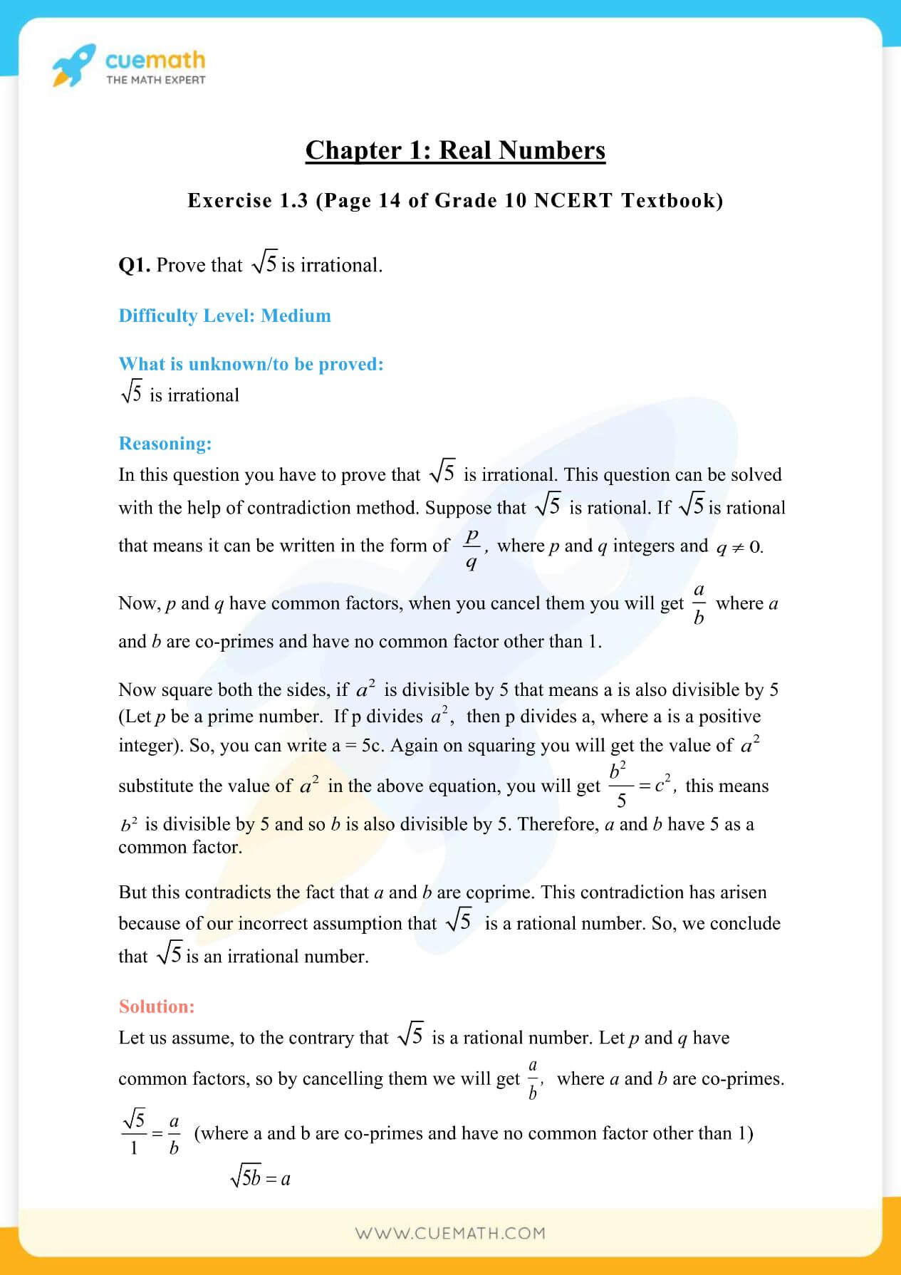 NCERT Solutions For Class 10 Maths Chapter 1 Exercise 1 3 Real Numbers