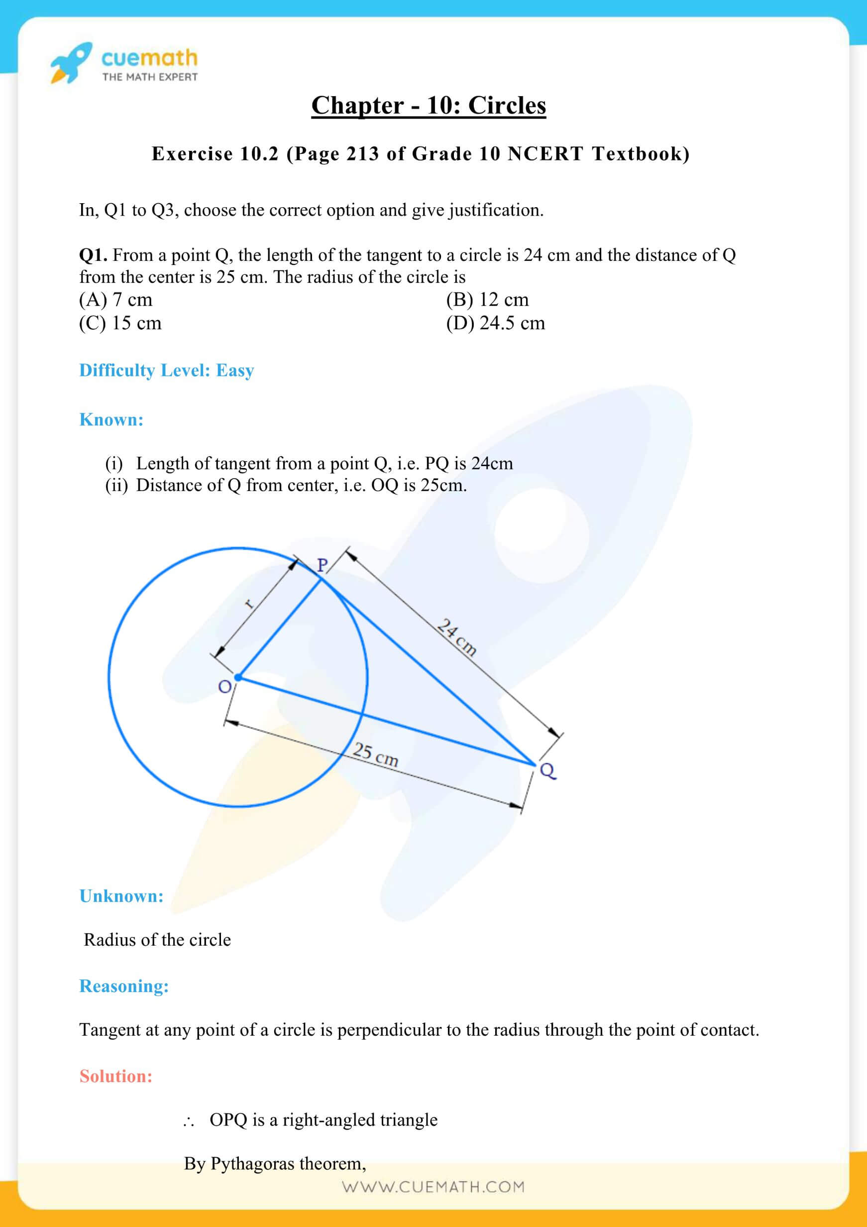 NCERT Solutions Class 10 Maths Chapter 10 Circles Access Free PDF NCERT Solutions Class 10 Maths Chapter 10 Circles Access Free PDF