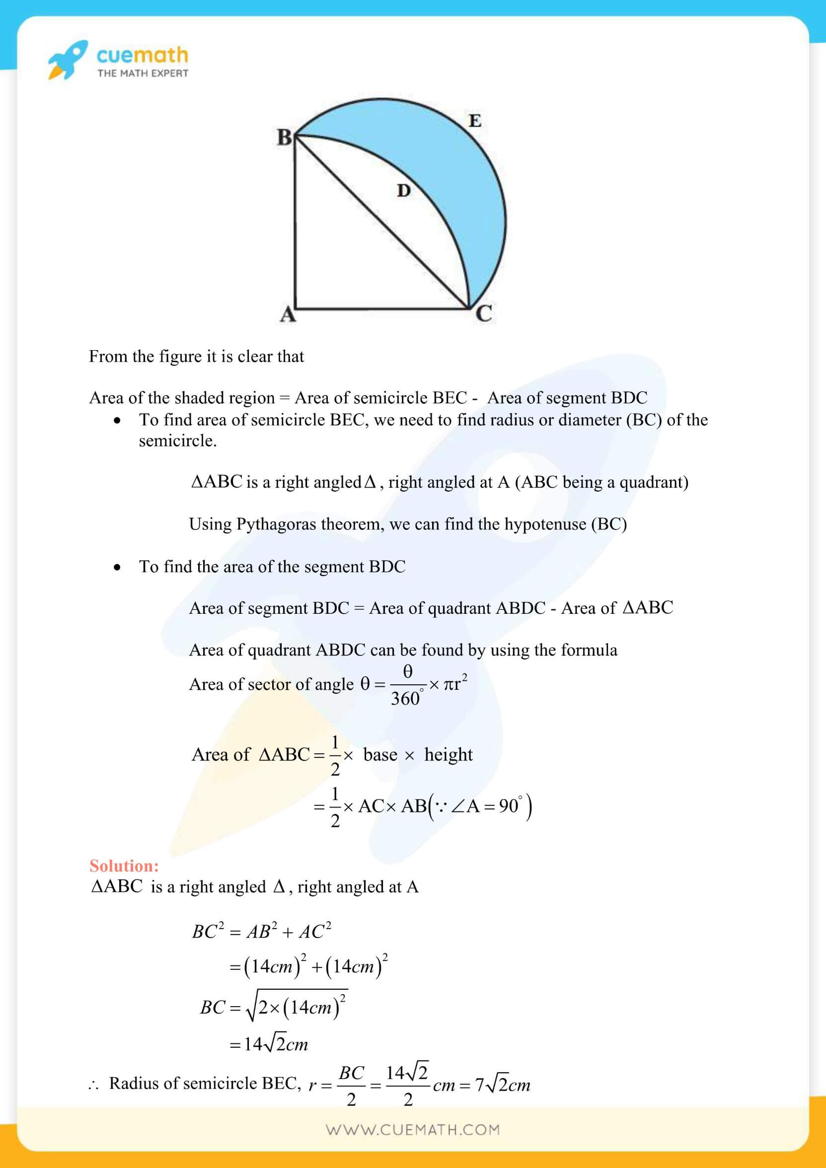 NCERT Solutions Class 10 Maths Chapter 12 Areas Related To Circles