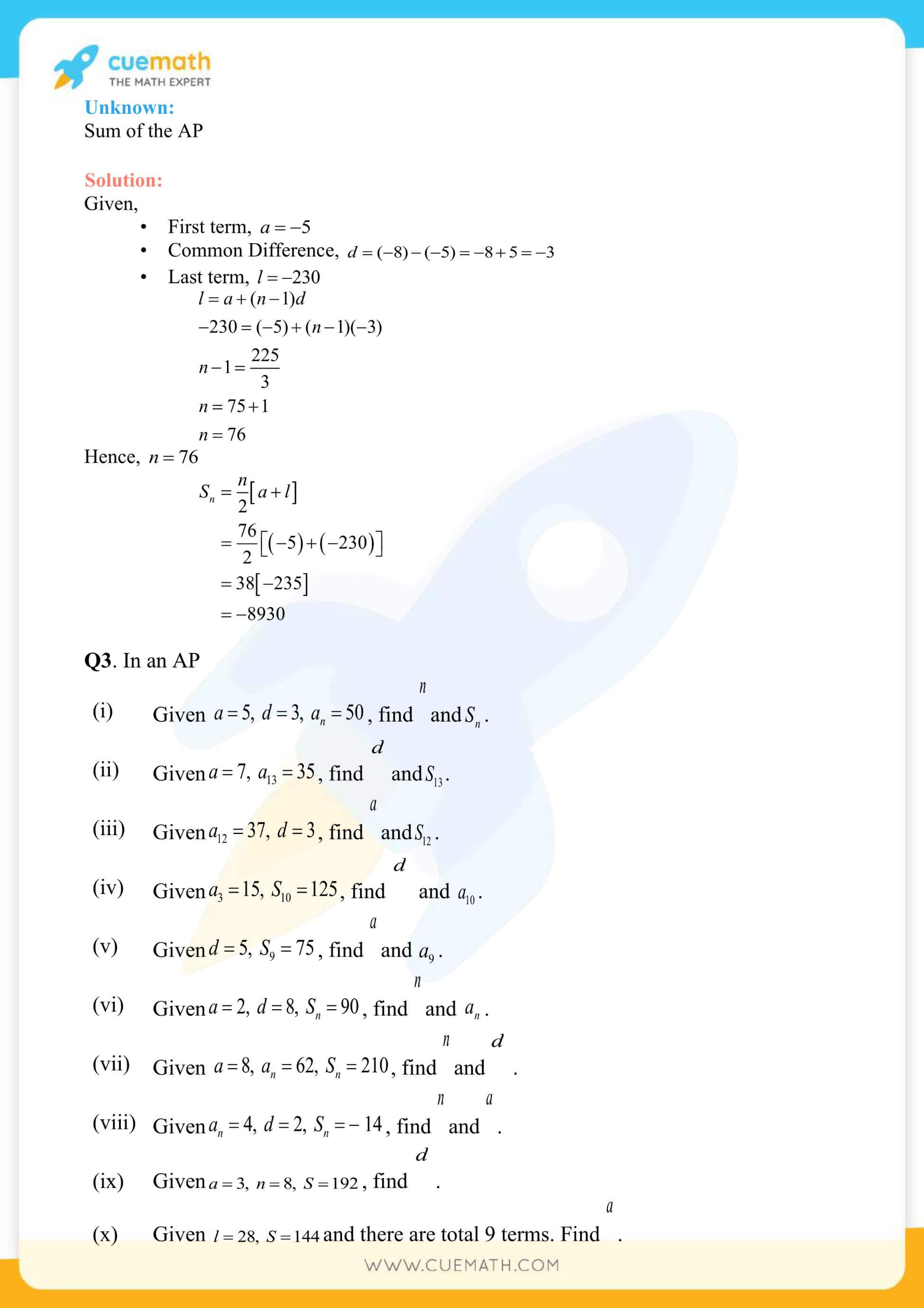 NCERT Solutions Class 10 Maths Chapter 5 Ex 5 3 Arithmetic Progressions NCERT Solutions Class 10 Maths Chapter 5 Ex 5 3 Arithmetic Progressions