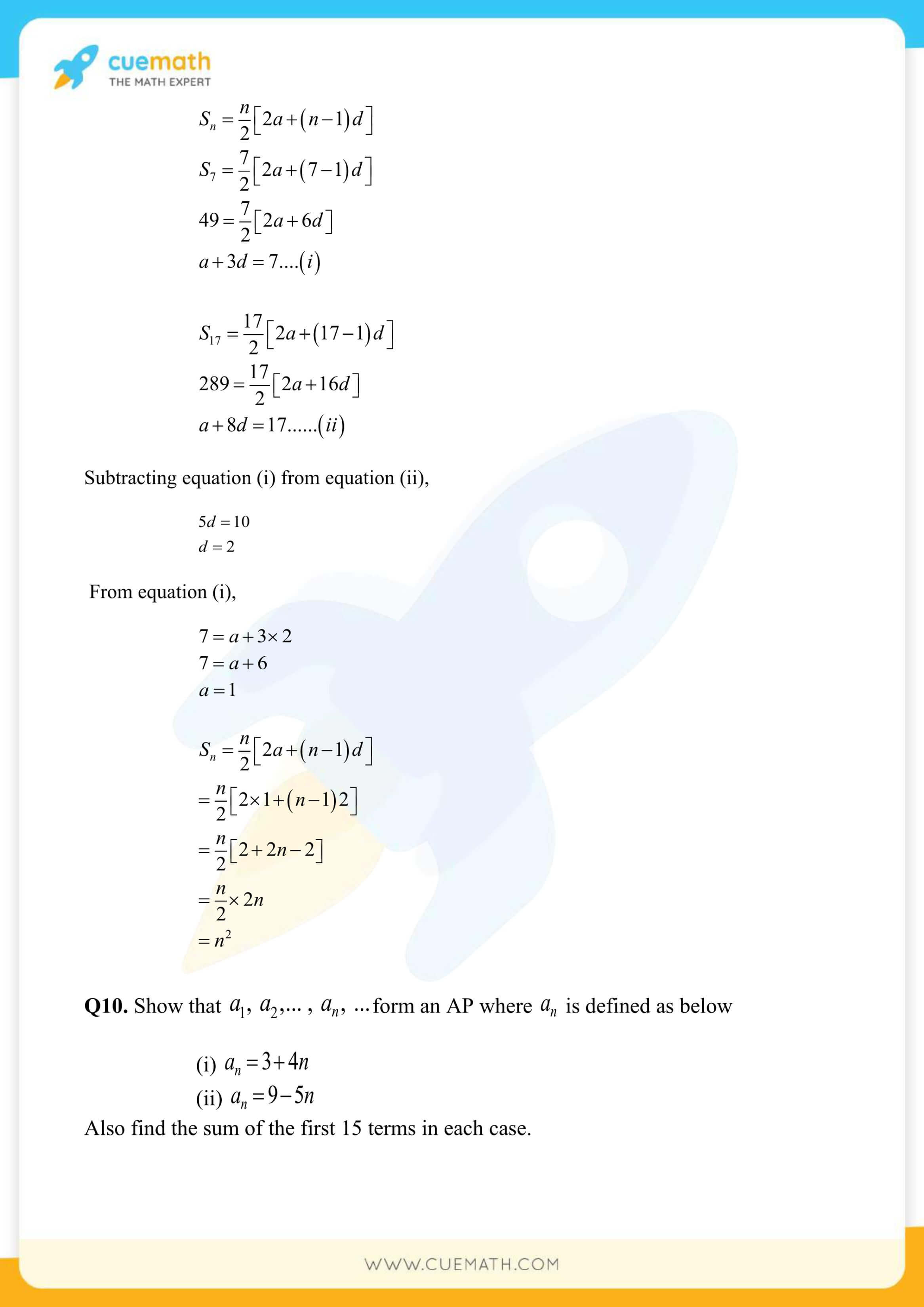 NCERT Solutions Class 10 Maths Chapter 5 Ex 5 3 Arithmetic Progressions NCERT Solutions Class 10 Maths Chapter 5 Ex 5 3 Arithmetic Progressions