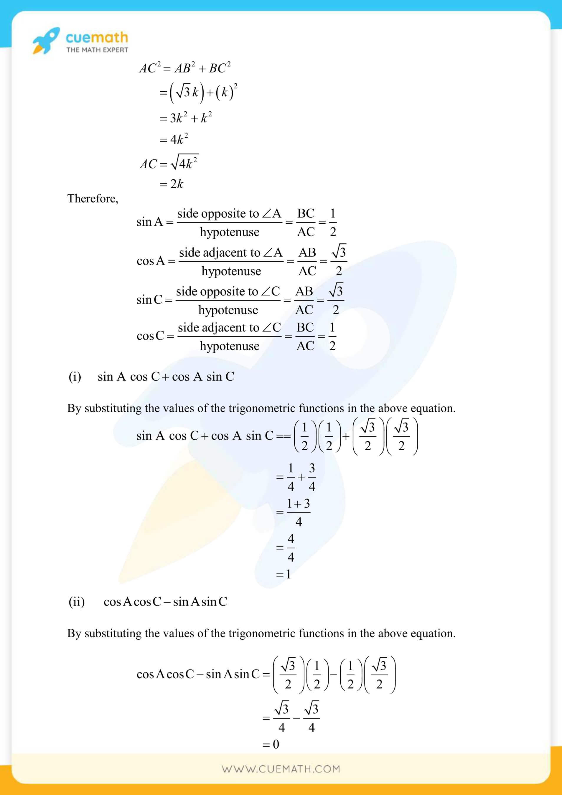 NCERT Solutions Class 10 Maths Chapter 8 Introduction To Trigonometry