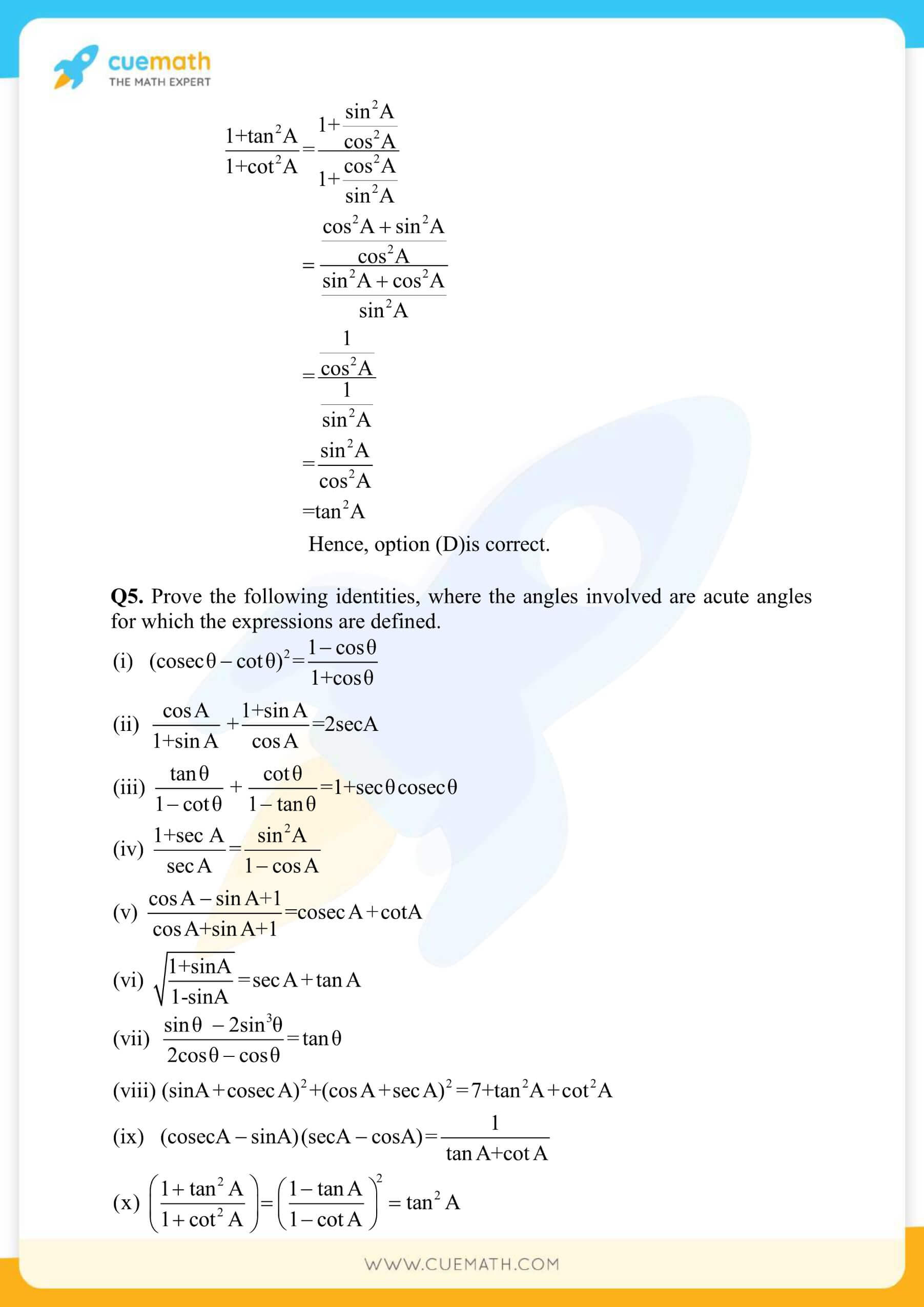 NCERT Solutions Class 10 Maths Chapter 8 Exercise 8 4 Introduction To