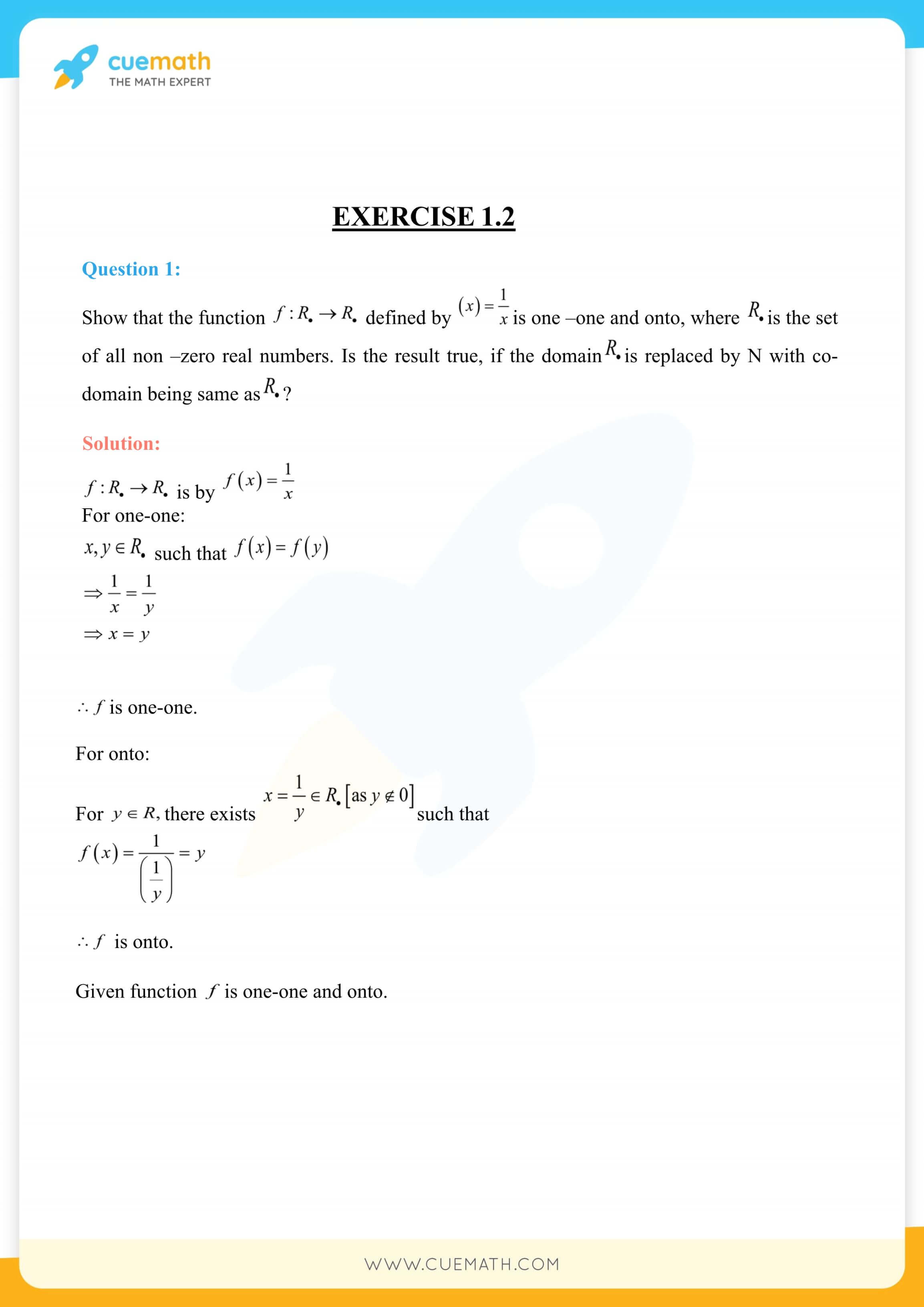 NCERT Solutions For Class 12 Maths Chapter 1 Relations And Functions NCERT Solutions For Class 12 Maths Chapter 1 Relations And Functions