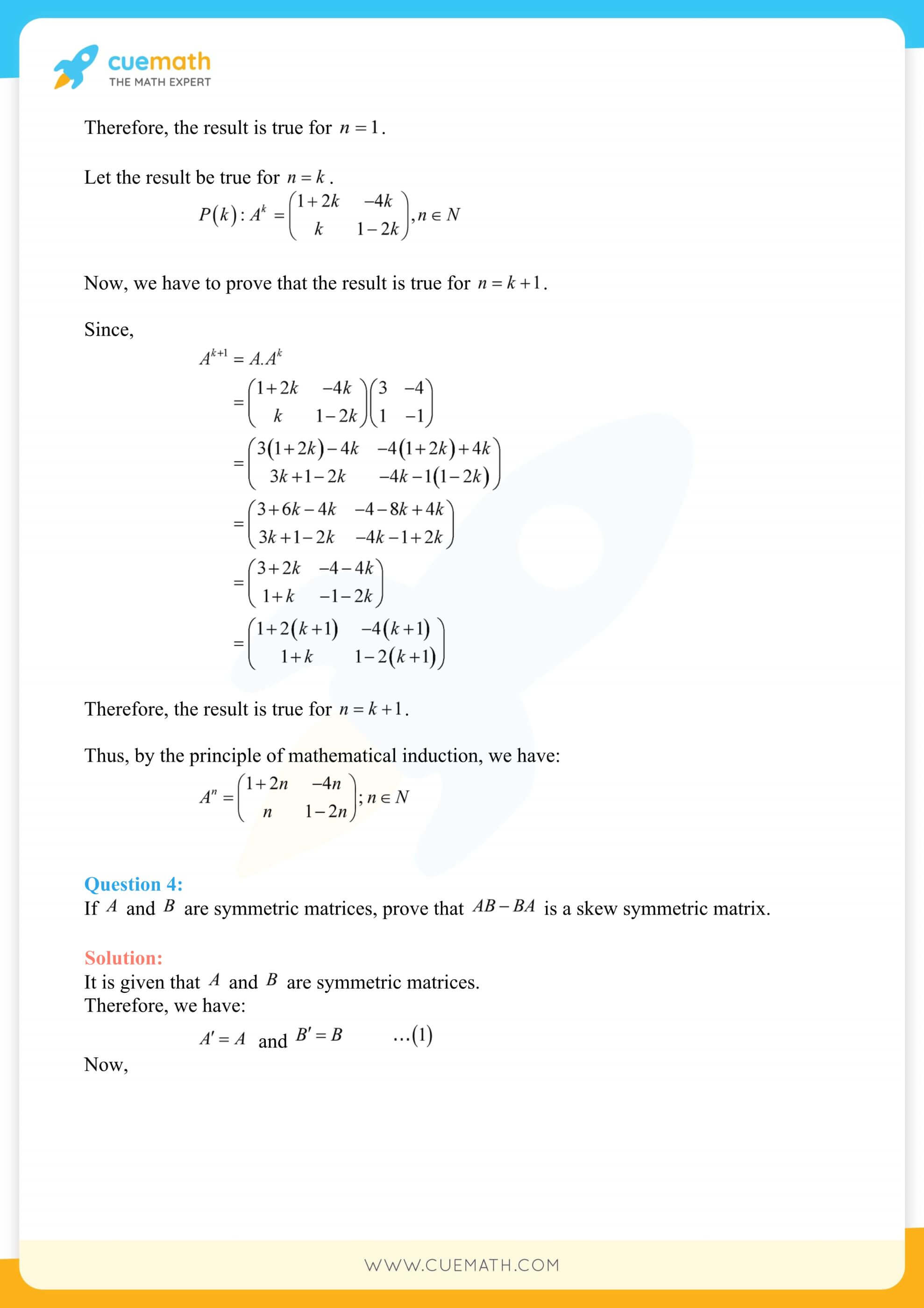 NCERT Solutions For Class 12 Maths Chapter 3 Matrices Miscellaneous
