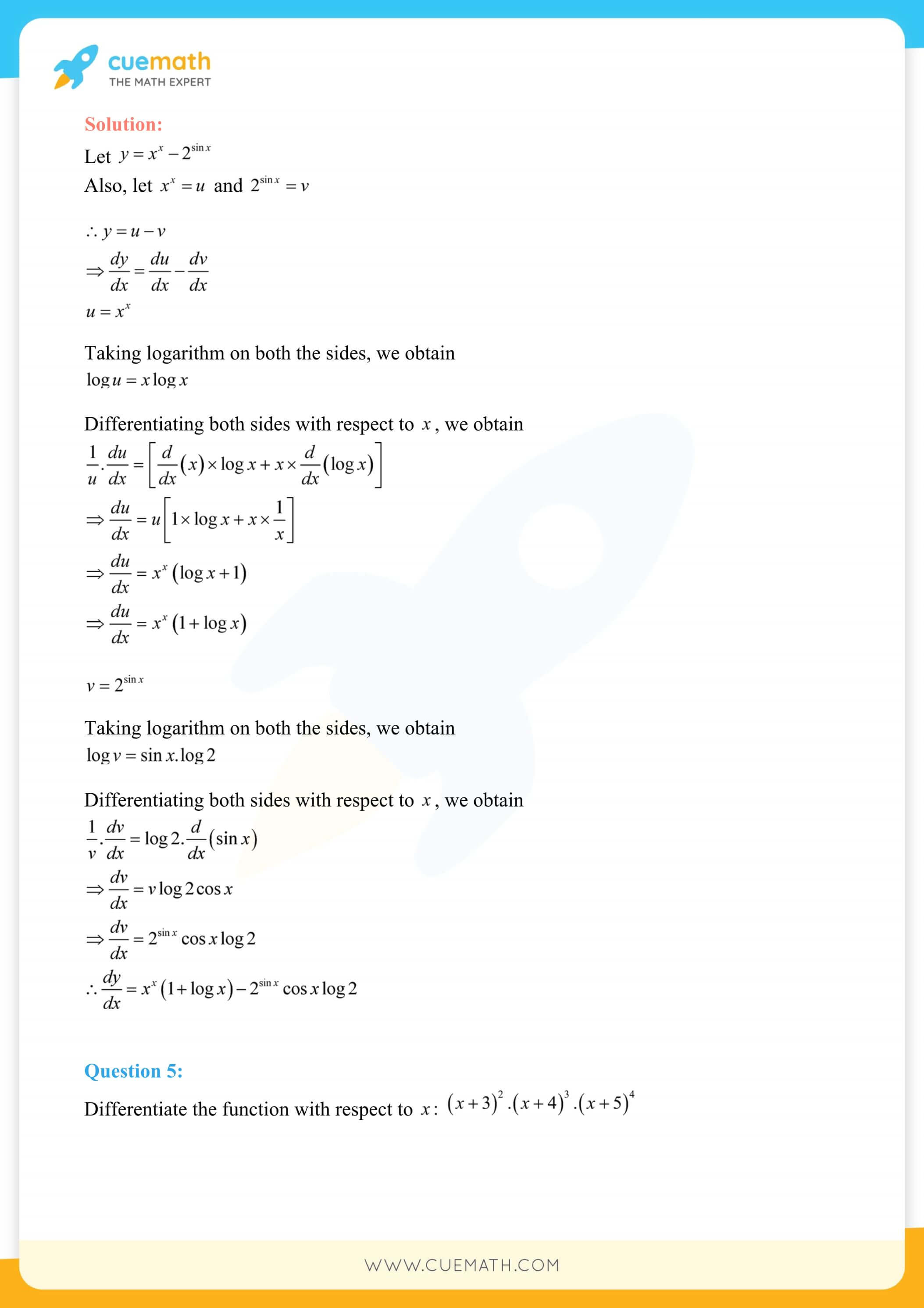 NCERT Solutions For Class 12 Maths Chapter 5 Exercise 5 5 Download NCERT Solutions For Class 12 Maths Chapter 5 Exercise 5 5 Download