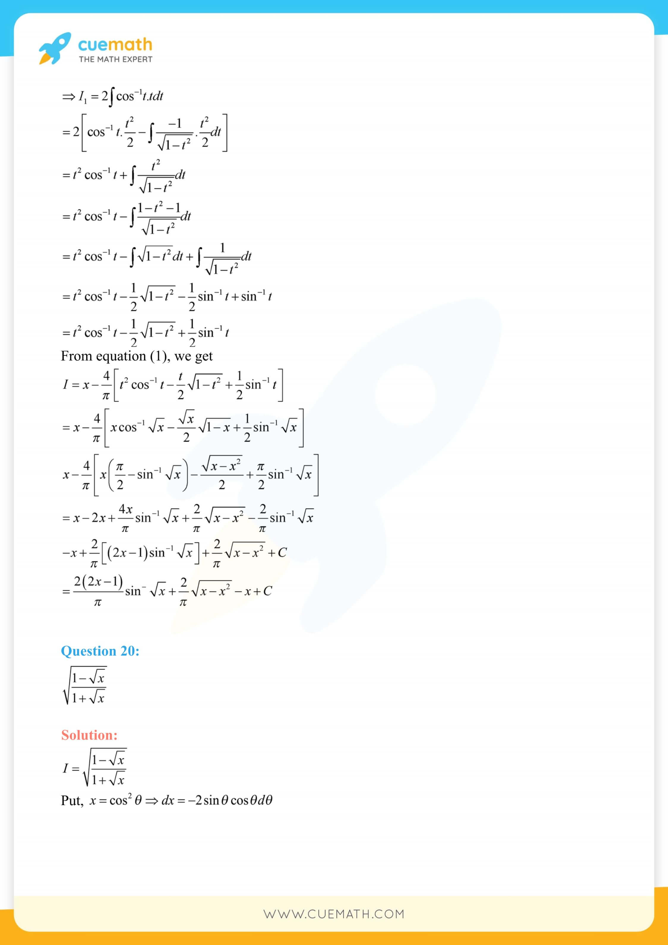 NCERT Solutions For Class 12 Maths Chapter 7 Miscellaneous Exercise