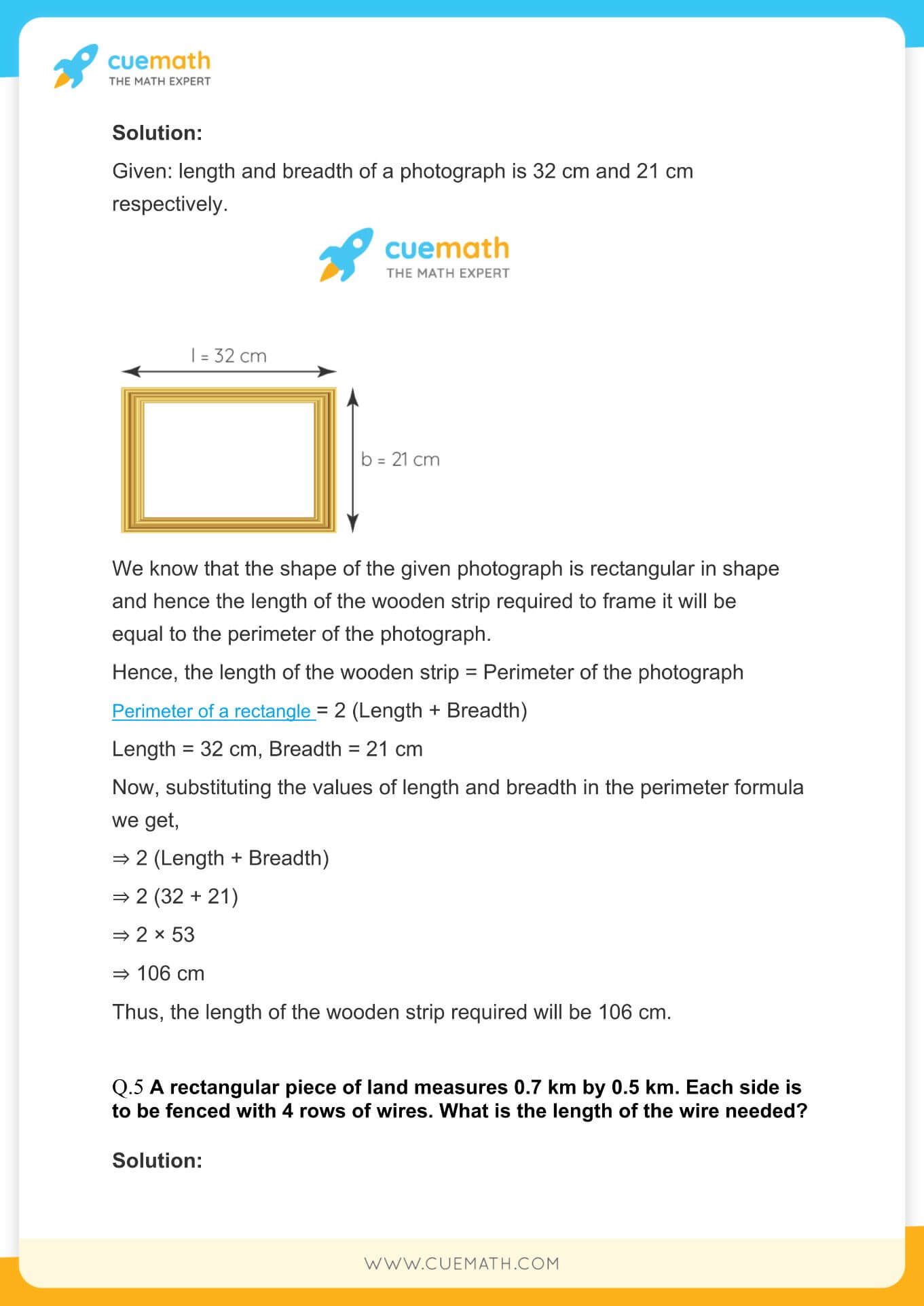 NCERT Solutions For Class 6 Maths Chapter 10 Exercise 10 1 Mensuration