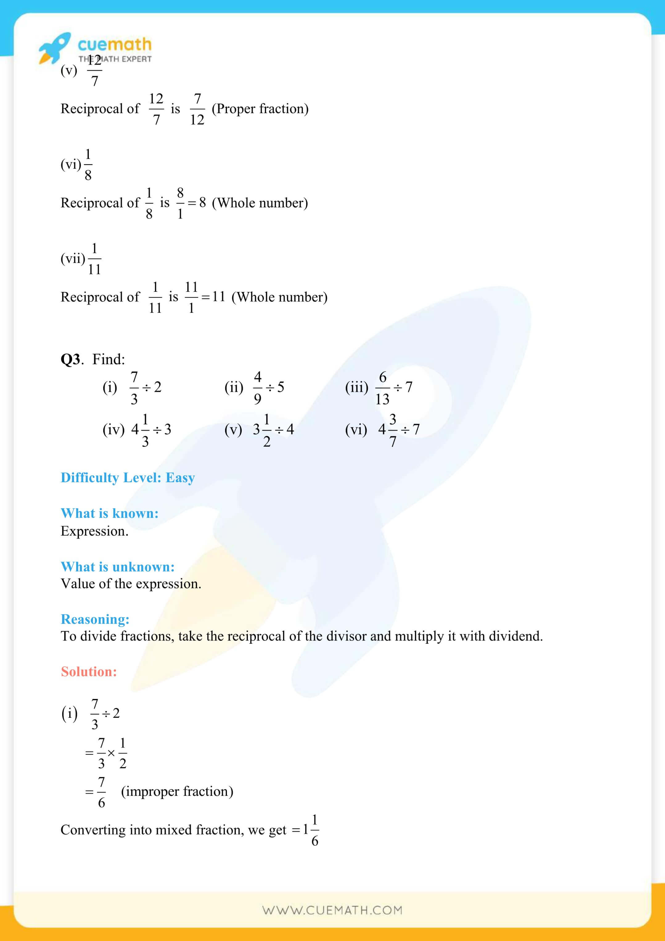 NCERT Solutions Class 7 Maths Chapter 2 Fractions And Decimals