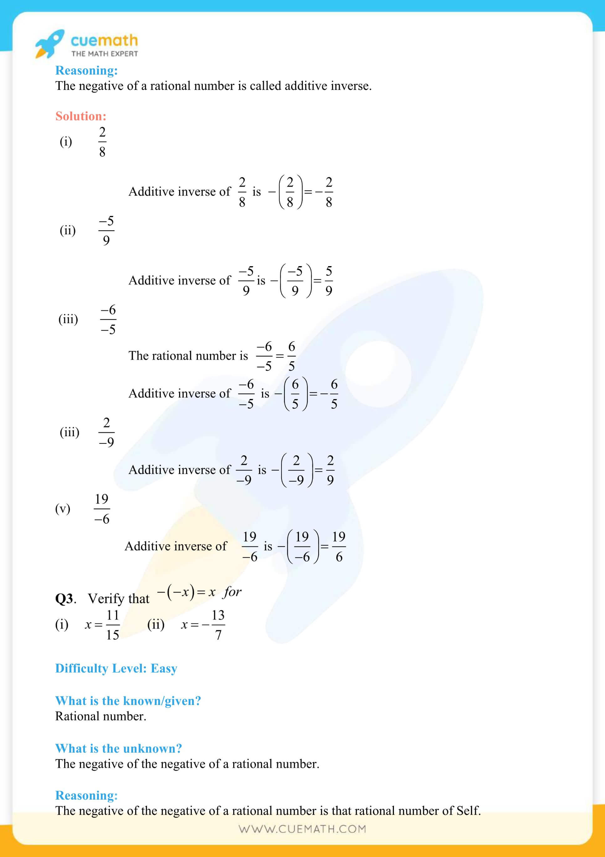 NCERT Solutions Class 8 Maths Chapter 1 Exercise 1 1 Rational Numbers