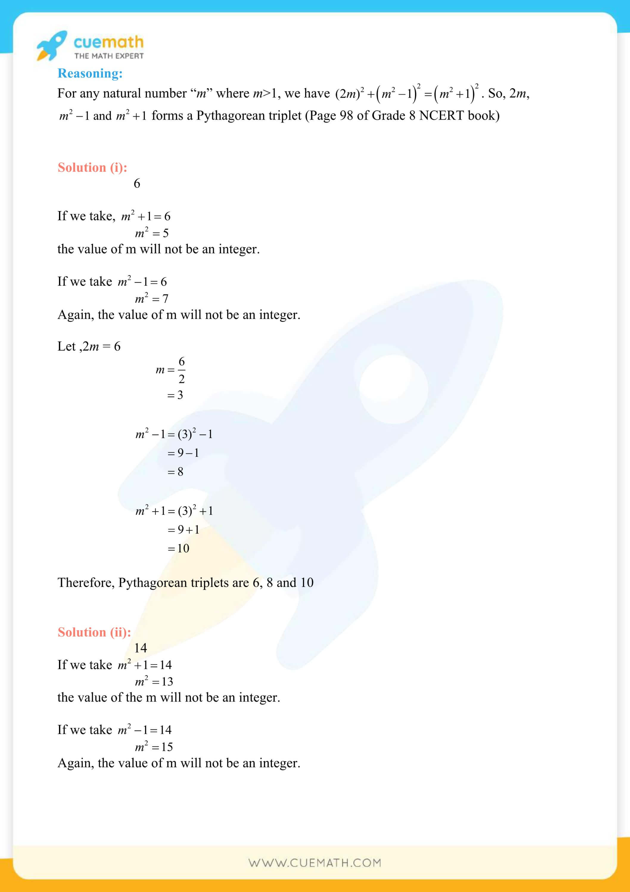 NCERT Solutions Class 8 Maths Chapter 6 Squares And Square Roots