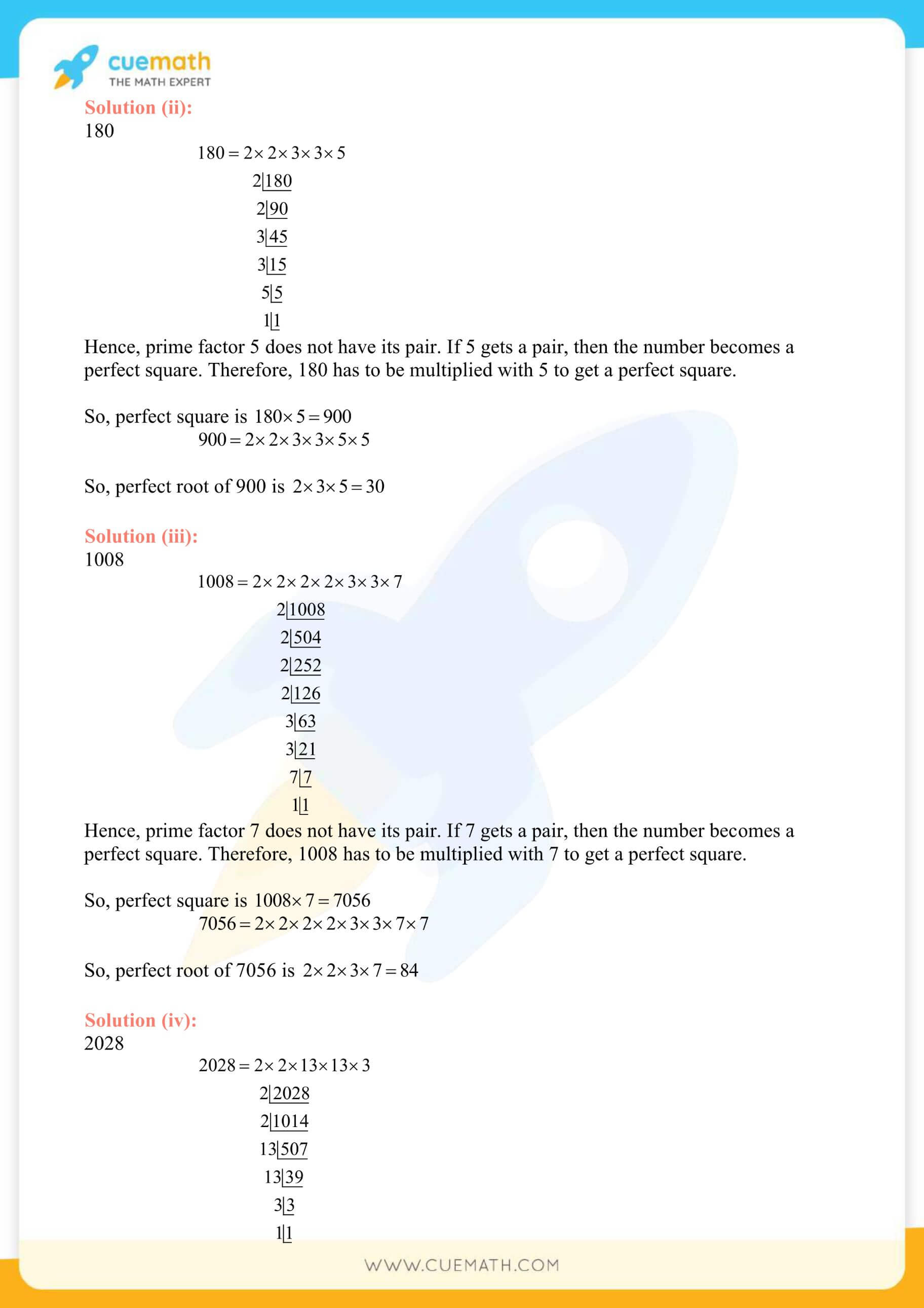 NCERT Solutions Class 8 Maths Chapter 6 Exercise 6 3 Squares And Square