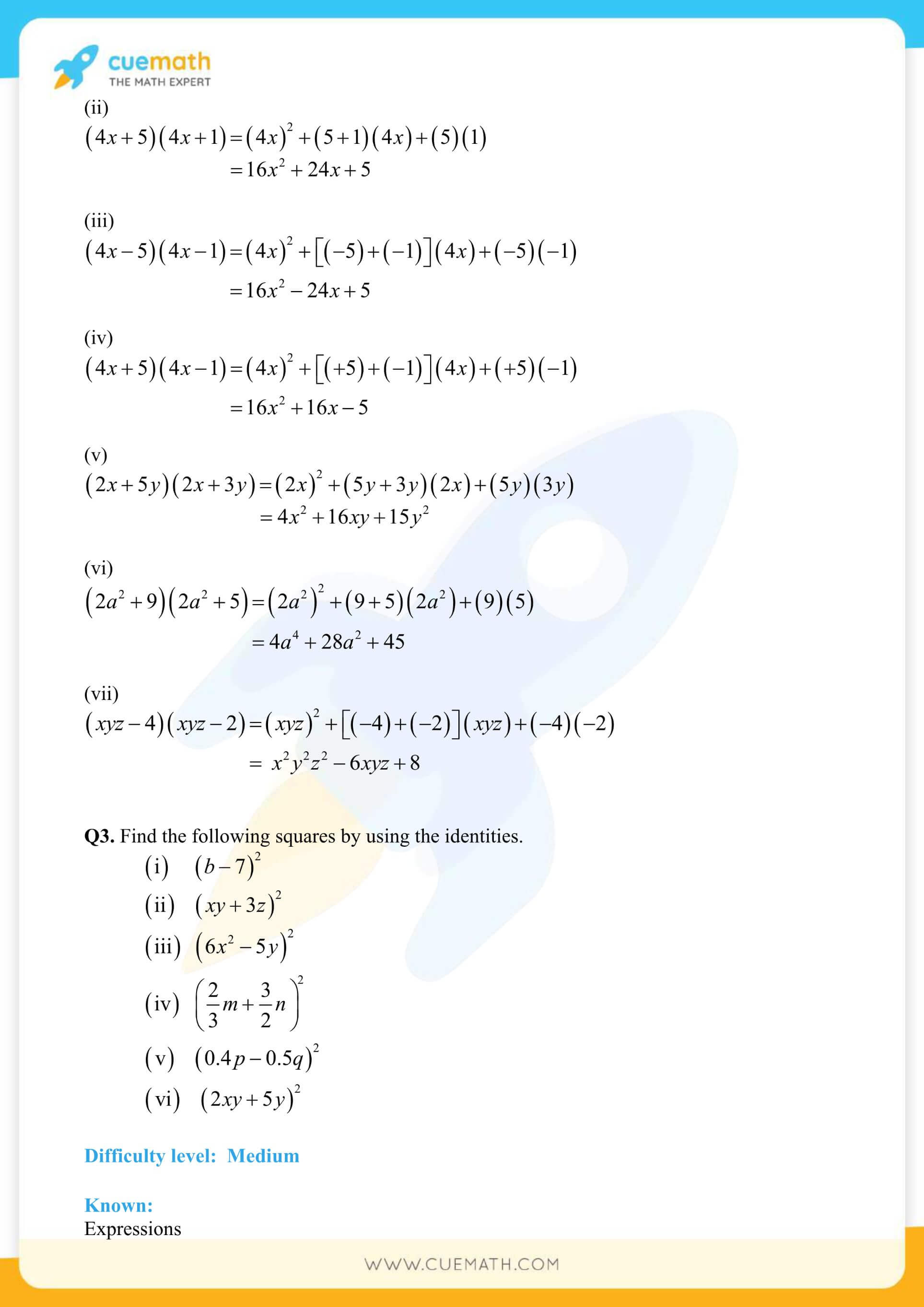 NCERT Solutions Class 8 Maths Chapter 9 Exercise 9 5 Algebraic