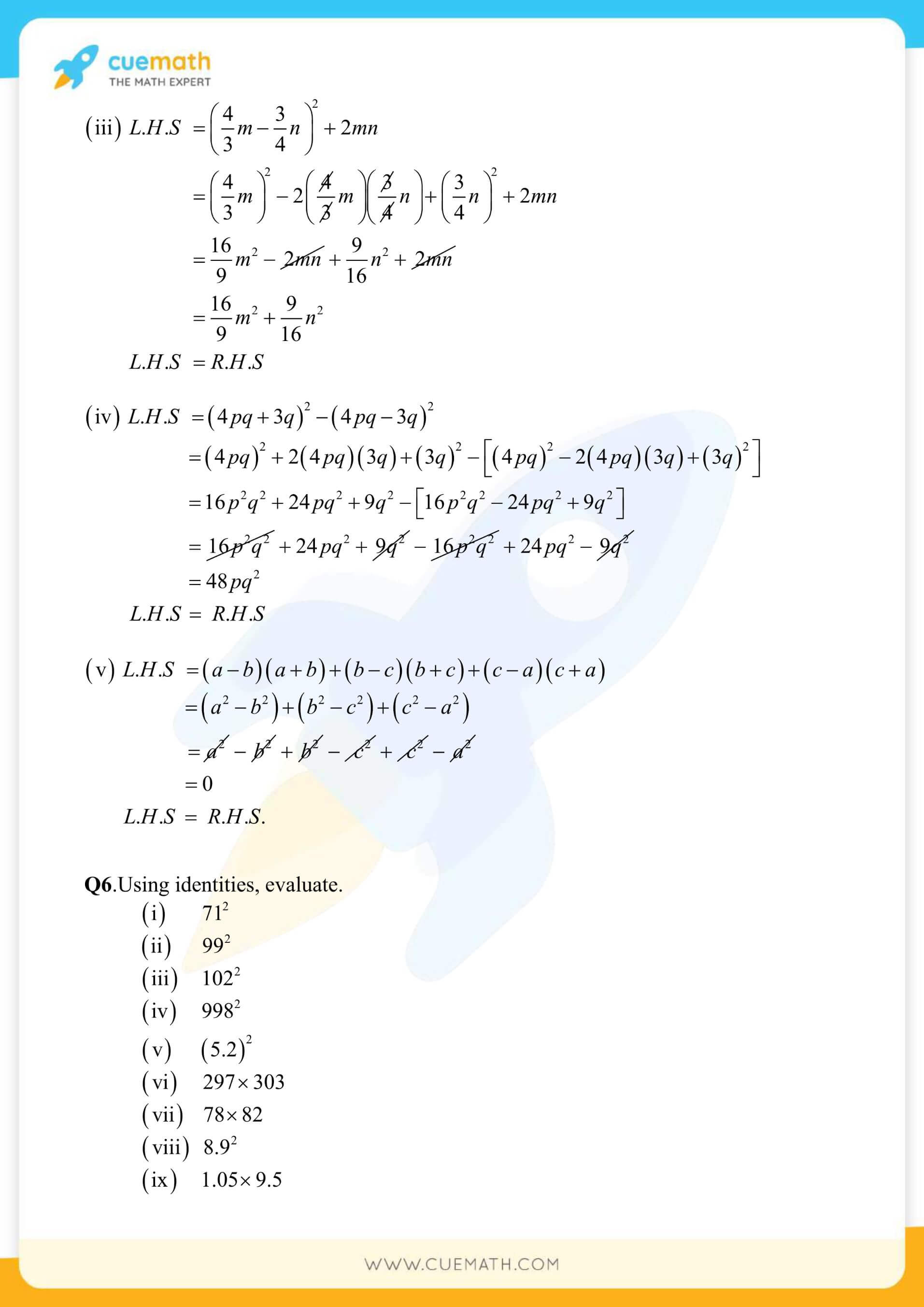 NCERT Solutions Class 8 Maths Chapter 9 Exercise 9 5 Algebraic