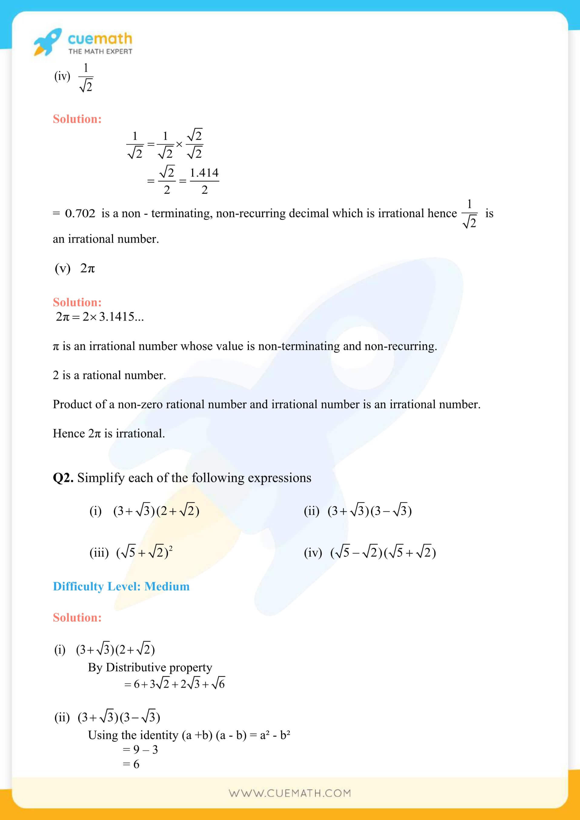 NCERT Solutions Class 9 Maths Chapter 1 Number Systems Access PDF