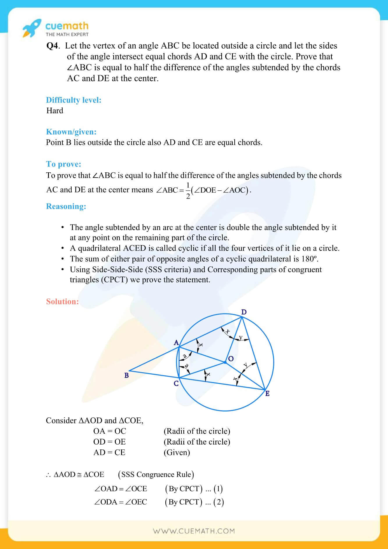 NCERT Solutions Class 9 Maths Chapter 10 Circles Download Free PDF NCERT Solutions Class 9 Maths Chapter 10 Circles Download Free PDF