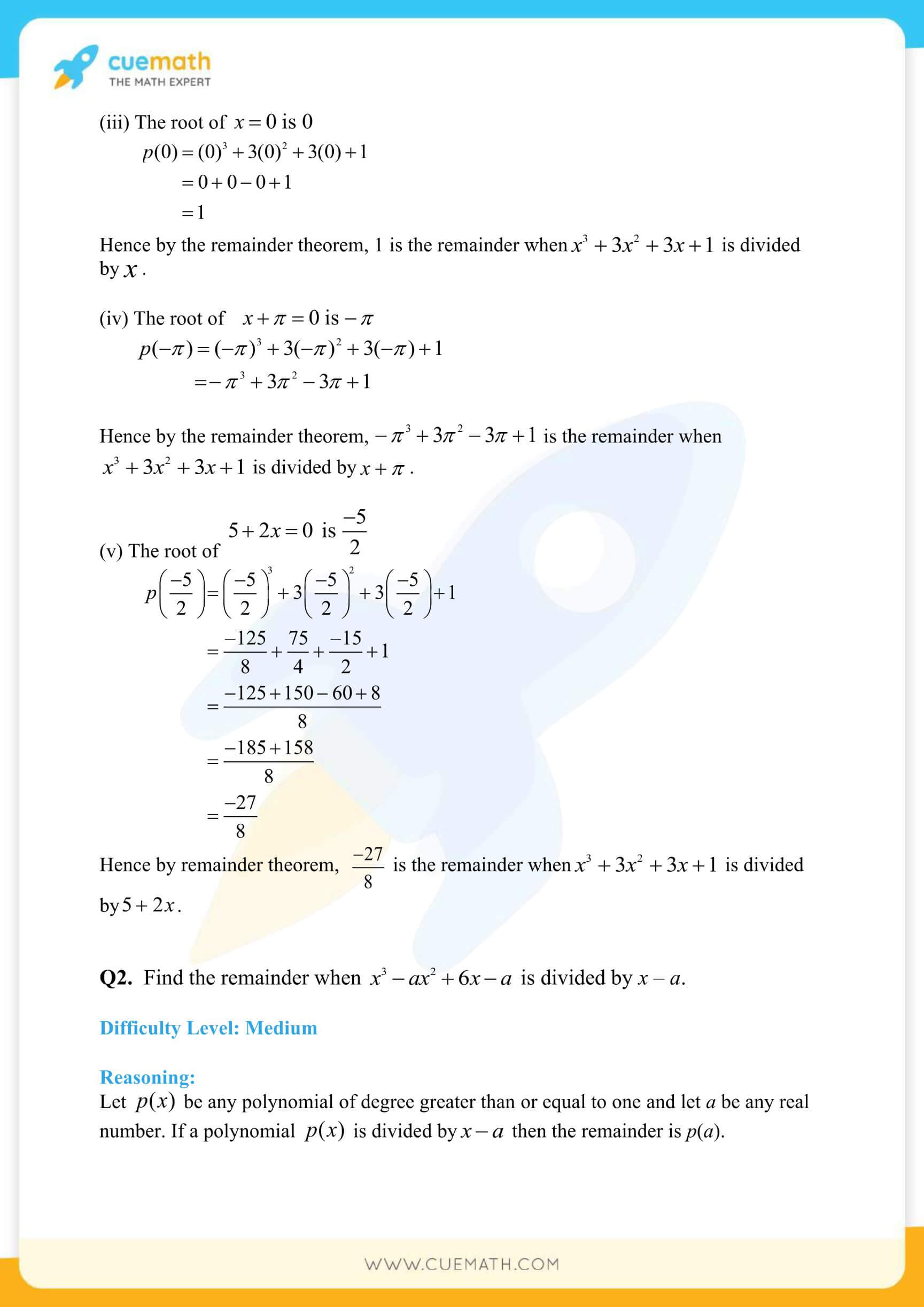 NCERT Solutions Class 9 Maths Chapter 2 Exercise 2 3 Polynomials