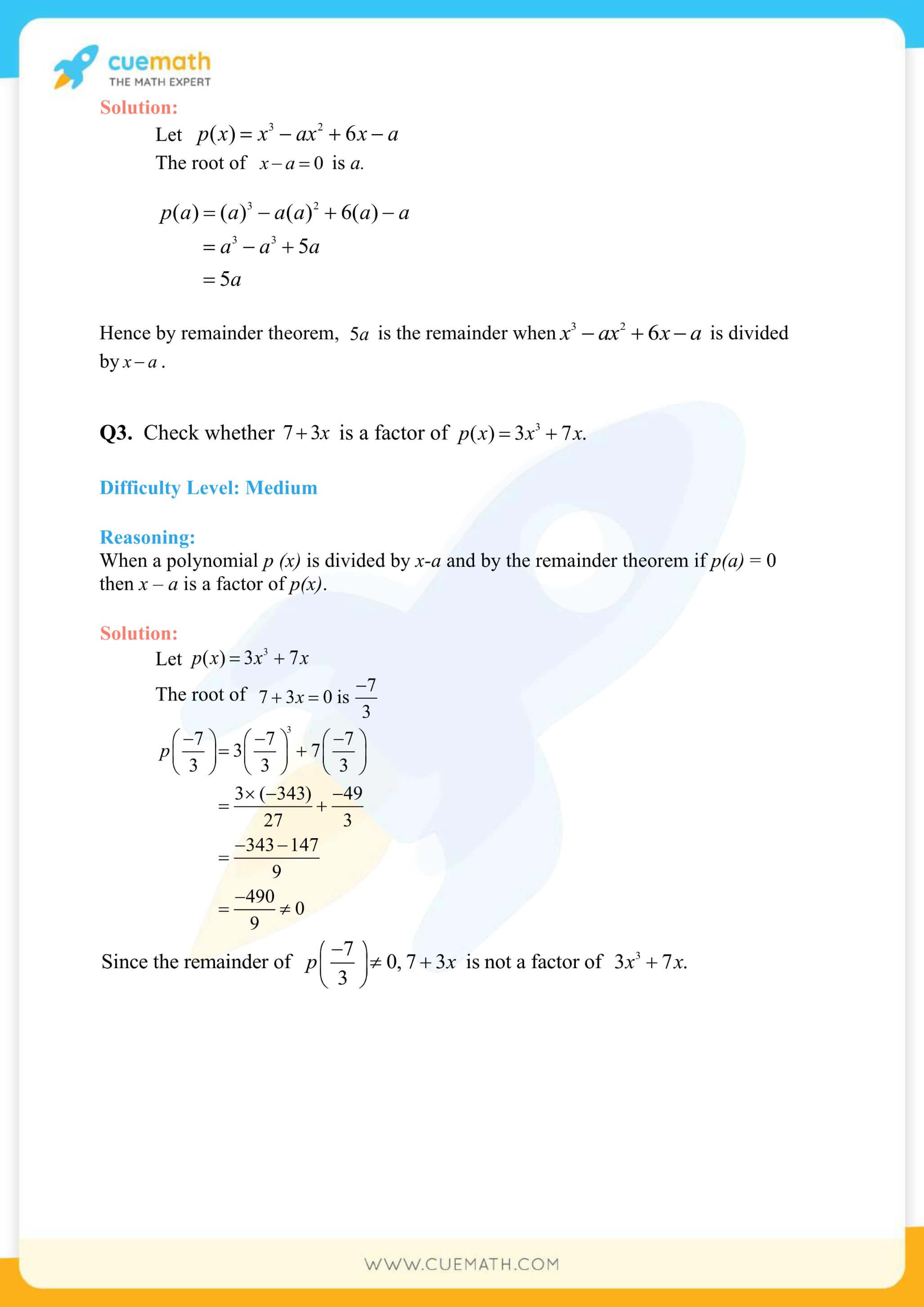 NCERT Solutions Class 9 Maths Chapter 2 Exercise 2 3 Polynomials NCERT Solutions Class 9 Maths Chapter 2 Exercise 2 3 Polynomials