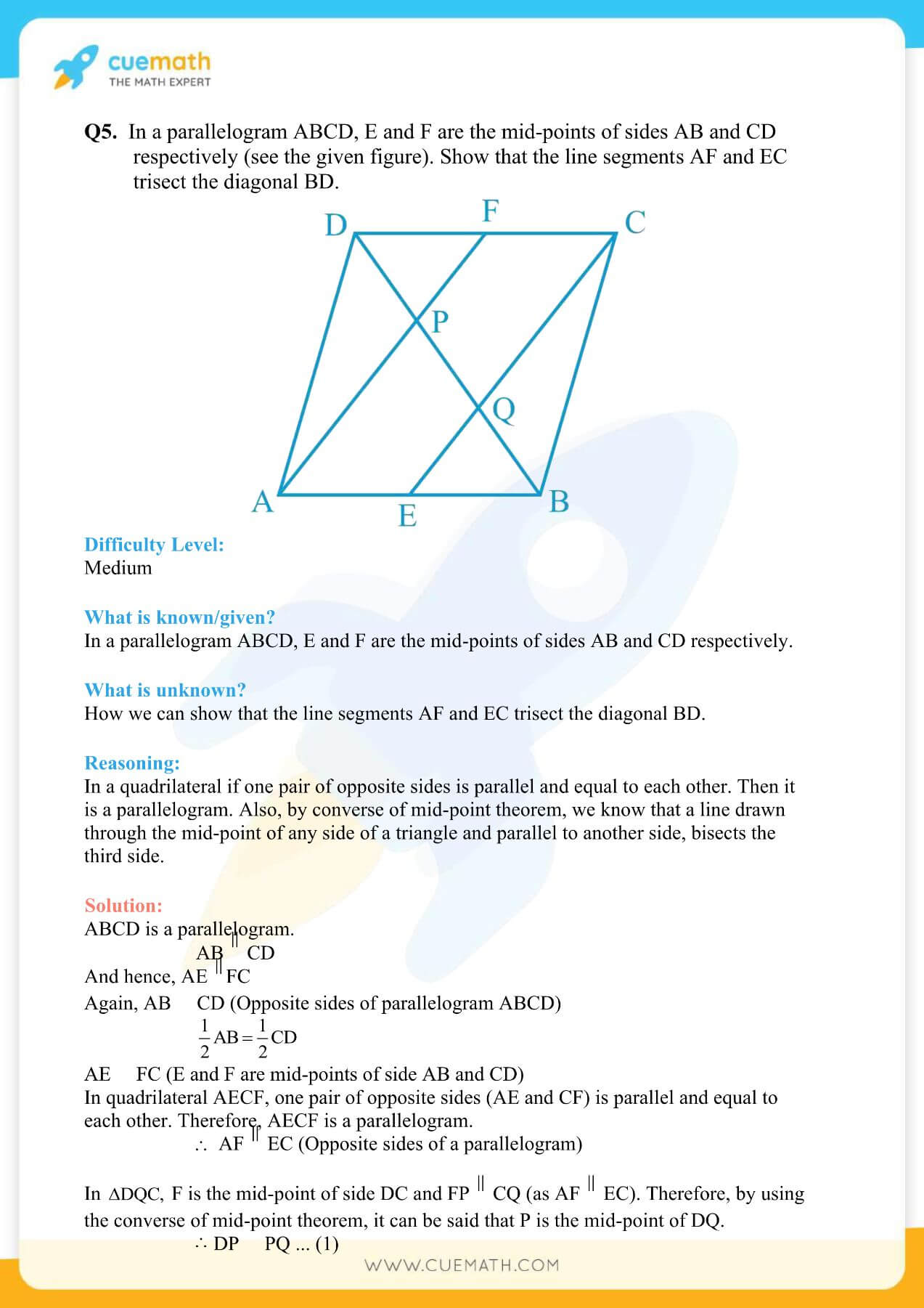 NCERT Solutions Class 9 Maths Chapter 8 Exercise 8 2 Quadrilaterals NCERT Solutions Class 9 Maths Chapter 8 Exercise 8 2 Quadrilaterals
